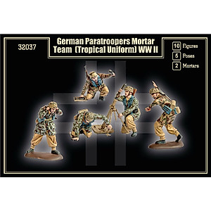 Mars Figures 32037-1/32 German Paratrooper Mortar Team (Tropical Uniform) WWII