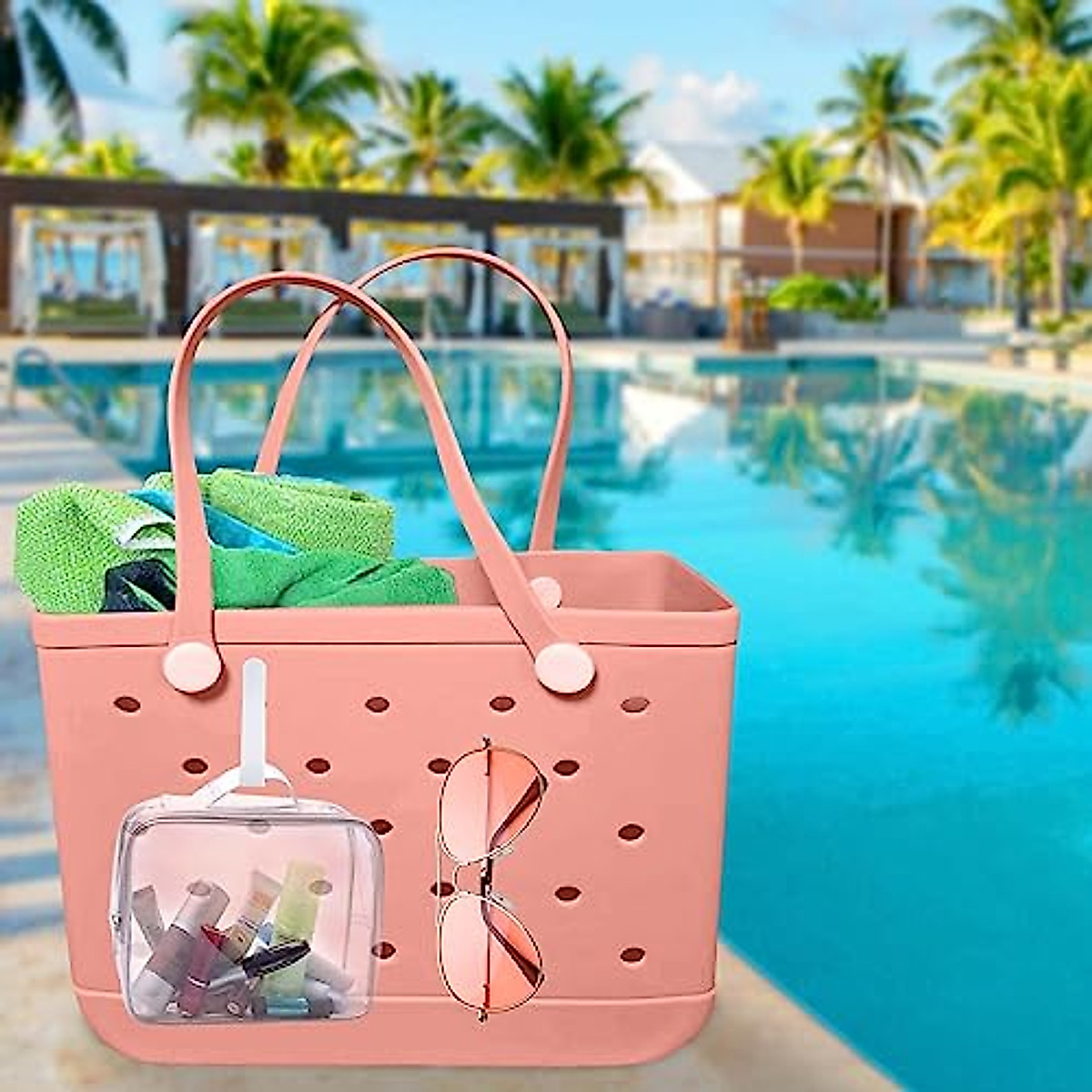 Palksky 6Pcs Inserts Hooks Accessories for Bogg Bag - Insert Charm, Cup Holder Connector, Key Holder, Sturdy and Durable Compatible with Simply Southern Rubber Beach Totes Bags