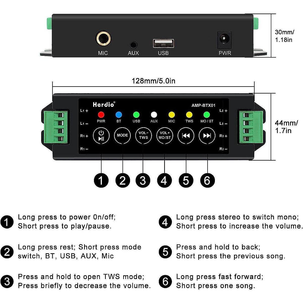 Herdio 5.25" 400 Watt Ceiling Bluetooth Speakers, 2-Way in-Wall Ceiling Speakers Perfect for Indoor/Outdoor Wall &Ceiling Mount (2 Pairs)