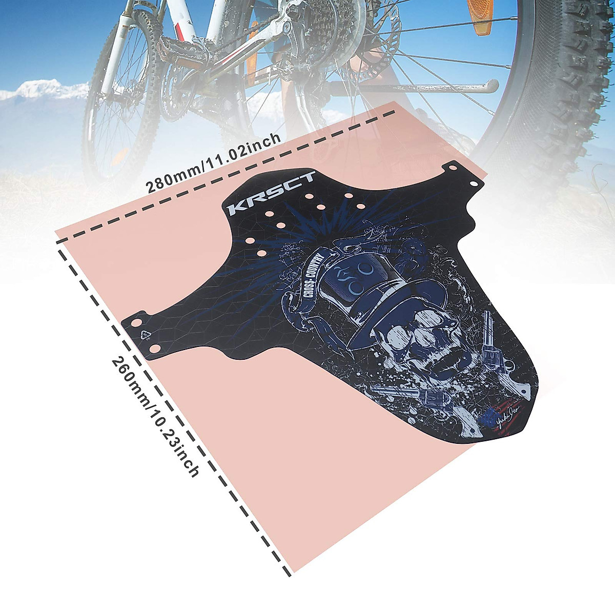 Micro Traders 2X MTB Bicycle Mudguards Kit Black Blue Mountain Bike Front Rear Splash Mud Guards Ultra Thin Fit for 26“ 27.5” 29“ Wheel