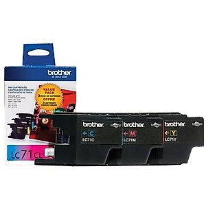 Brother LC71CL Ink Cartridge (C,M,Y) 3 PACK In retail packaging