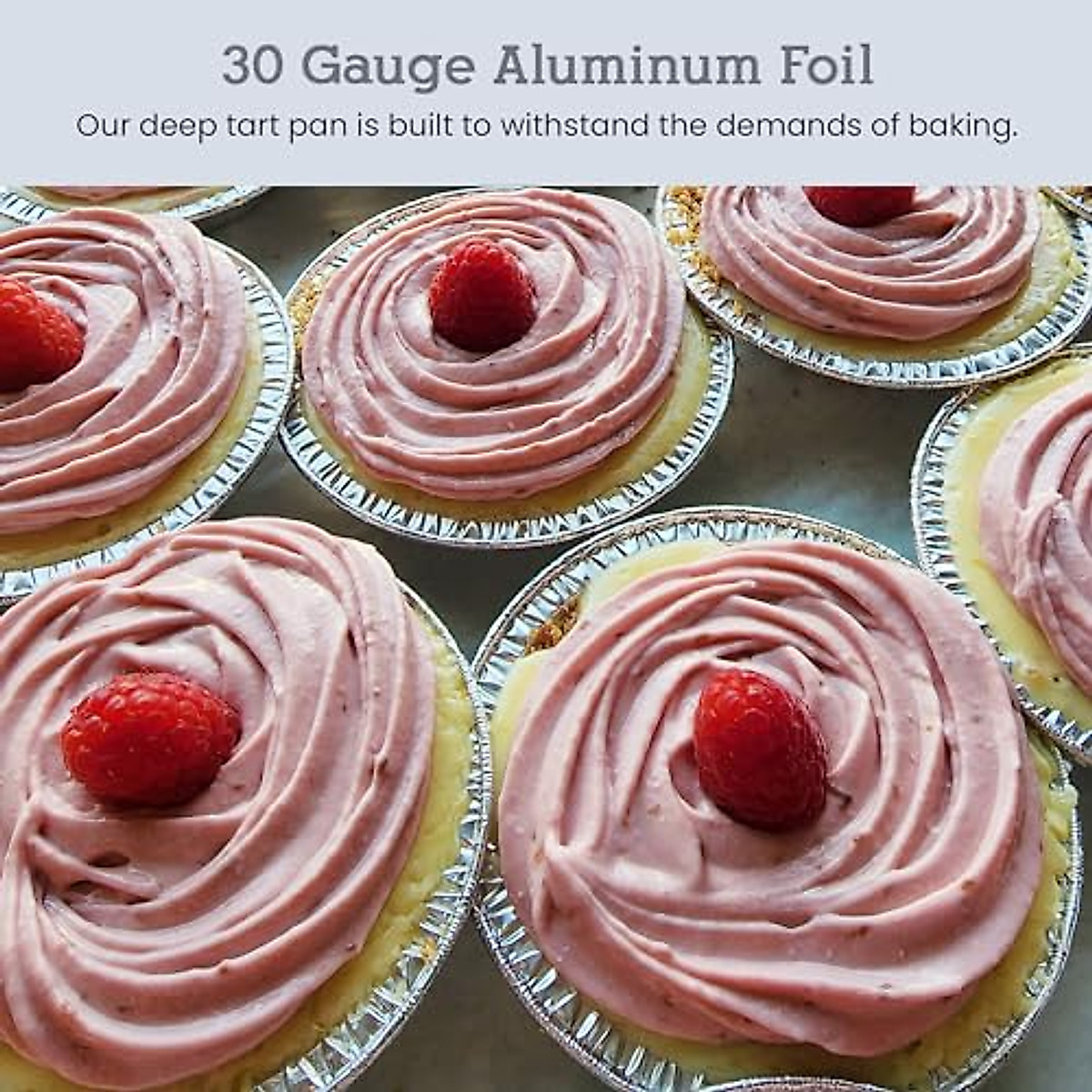 KitchenDance Disposable Aluminum Deep Tart Pan - 4 1/4 Inches Round Aluminum Foil Pans for Fruit Tarts, Individual Desserts - Baking Pan Perfect for Baking, Cooking, Preparing Food - 425, 500 Count