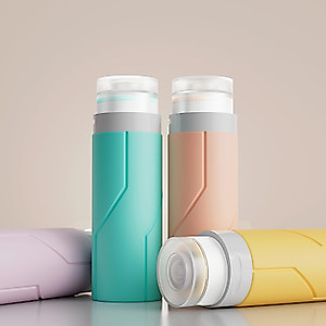 HOLIKA Travel Bottles for Toiletries, Tsa Approved 3oz Portable Travel Bottles. BPA Free Leak Proof Squeeze Travel-Size Containers Refillable Liquid for Shampoo Conditioner (Multicolored C)