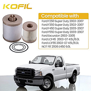 FD-4616 Fuel Filter Compatible with Ford 6.0L Powerstroke F250 F350 F450 F550 Super Duty 03-07 Excursion 03-05 FD4616 4 Micron Diesel Filter Replaces 3C3Z9N184CB Upper Fuel Bowl Lower Lifter Pump