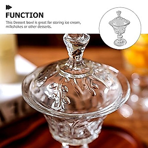 ABOOFAN Ice Cream Glass Ice Cream Bowl Clear Footed Small Dessert Cup Sundae Parfait Trifle Bowl Small Glass Bowl Candy Jar with Lid for Dessert Snack Cereal Fruit and Nut Bowls