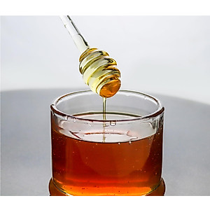 Glass Honey Dipper, 6 Inches Clear Drizzler for Honeypot, Honeycomb Spoon Mixing Stirrer, Honey Server for Honey Jar, Wedding Party Favors, 1 Pack, Dishwasher Safe