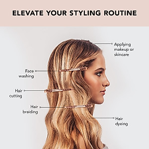 Kitsch Metal Duck Billed Hair Clips - Hair Styling Clips for Sectioning, Cutting, Coloring, Blow Drying and Makeup | Salon Quality Accessories - 6pcs (Rose Gold)