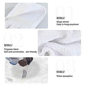 Vnurnrn Vintage Cow Daisy Flower Farm Animal Hanging Tie Towels Absorbent Hand Towel with Hook & Loop for Kitchen Bathroom 2 Pieces