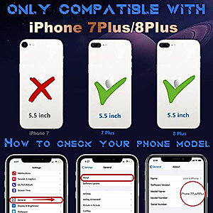 Coralogo for iPhone 7 Plus/iPhone 8 Plus Case Astronaut Cute for Women Girls Girly Unique Black Phone Cases with Astronaut Hidden Stand Kickstand 6D Design Cover for iPhone 7Plus/8Plus 5.5 inch