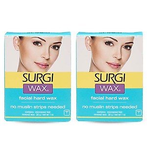 Surgi Microwave Facial Hard Hair Removal Wax 1 Oz, 2 Pack