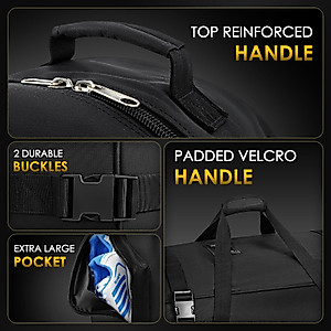 DAREKUKU Large Soft Golf Travel Bag with Stabilizing Straps, 900D Heavy Duty Oxford Wear Resistant, Golf Travel Cover for Airlines, Upgraded Rubber Wheels, Larger Handle Style (Black)