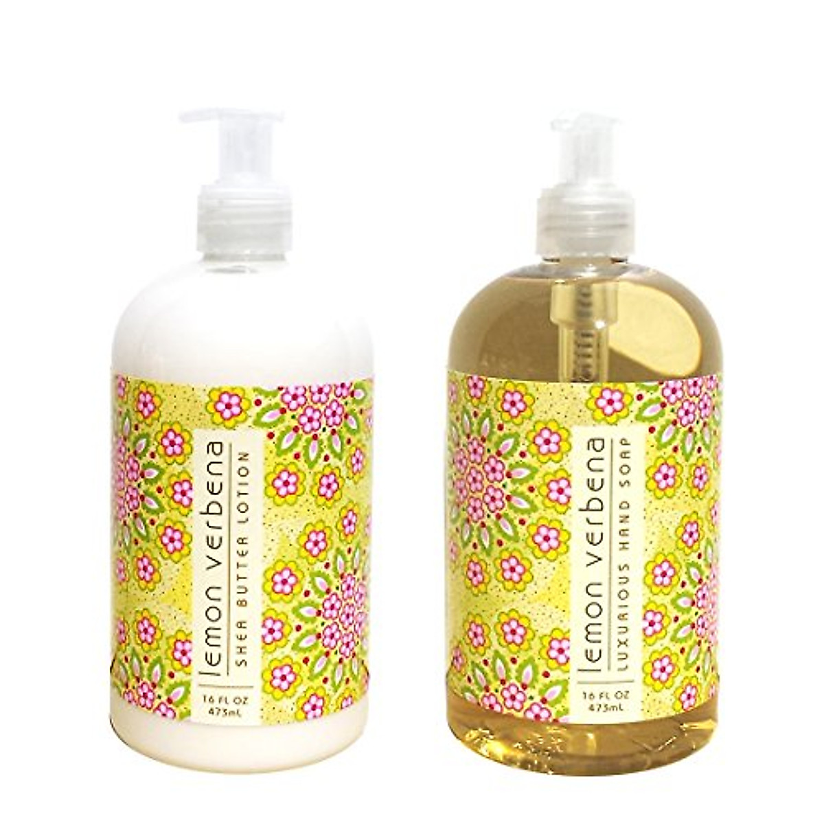 Greenwich Bay LEMON VERBENA Hand & Body Lotion and Hand Soap Duo Set Enriched With Shea Butter 16 oz ea.