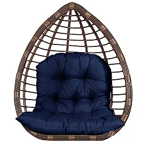 SEAHOME Hanging Basket Hanging Egg Chair Cushions,Indoor/Outdoor Swing Chair Cushion,Waterproof Soft Comfy Hammock Chair Seat Pads Back Cushion,Basket Chair Cushion for Patio Garden (Navy Blue)