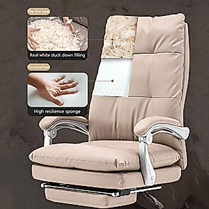 Office Chair,Ergonomic Leather Computer Home Comfortable Task Reclining Back Study Desk Chair