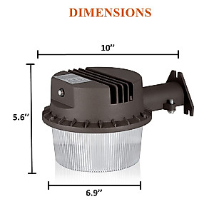TERRASON LED Security Area Light 43 Watts - Barn Light Dusk to Dawn with Photocell - Ultra Bright Yard Light 5500 Lumens, 5000K, 400W Incandescent or 150W HID Light Equal