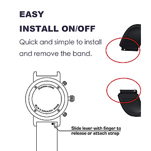 Classic Silicone Replacement Smart Watch Band 22mm, for Fossil Men Gen 5 Carlyle/Women Gen 5 Julianna/Fossil Q Explorist HR Gen 4 Gen 3 Wander Marshal Gen 2 Smartwatch Band Strap 22mm - Black