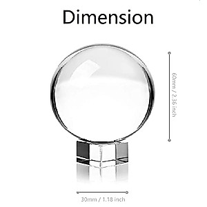 Glam Hobby K9 Crystal Ball, Photograph Crystal Ball with Stand and Pouch, K9 Crystal Suncatchers Ball with Microfiber Pouch, Decorative and Photography Accessory (60mm/2.36" Set, K9 Clear) (60mm)