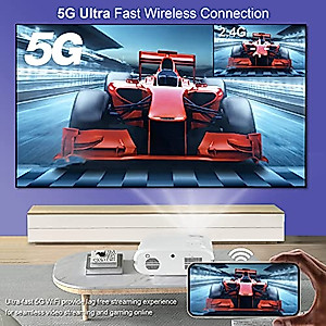 HD 1080P 4K Projector with WiFi and Bluetooth 2022 Upgraded 14000Lumen Outdoor Movie Projector 4P/4D Keystone Correction 50% Zoom Dolby PPT Projector 4K Compatible TV Stick iOS & Android Smartphone