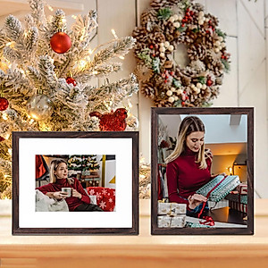 BSRHOME 11x14 Picture Frame Set of 2, Display Pictures 8x10 with Mat or 11x14 Without Mat for Tabletop Display and Wall Mounting, Distressed Brown