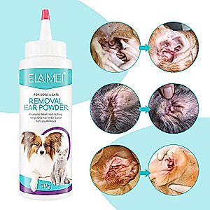 Removal Ear Powder for Pets, Dog Ear Cleaner, Removes Irritation, Itching and Infection, Reduce Ear Scratching and Head Shaking, Pets Ear Infection Treatment, Cleans & Remove Odors