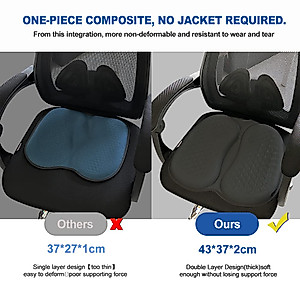 DE.HOME Gel Seat Cushion for Office Chair Sitting, Cooling seat Cushion for Desk Chair, Computer Chair,Home Car Seat Cushion to Relieve Pressure & Back Pain (Gray)