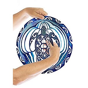 VP Home Tribal Turtle Kinetic Wind Spinners for Yard and Garden Wind Spinner Outdoor Metal Large Hanging Turtle Decor 3D Garden Art Wind Sculpture Spinners Kinetic Art Lawn Ornaments,12 inchW x 15 inchH