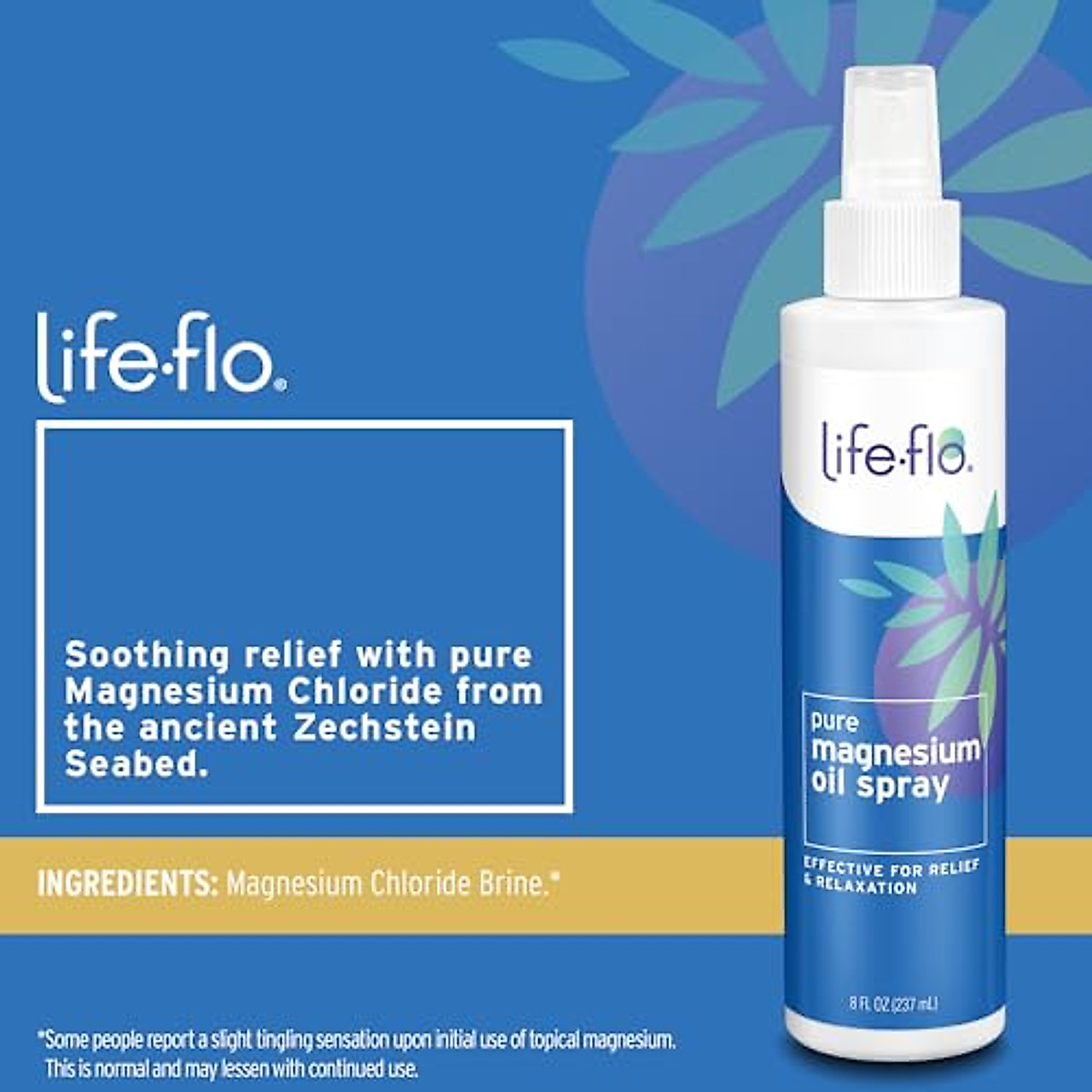 Life-Flo Pure Magnesium Oil | 100% Pure Magnesium Chloride Spray from Ancient Zechstein Seabed | For Relaxing & Rejuvenating Muscles & Joints | 8 oz