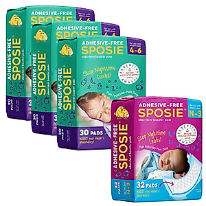 Sposie Diaper Booster Pads - Diaper Pads Inserts Overnight, Cloth Diaper Inserts and Overnight Diapers Size 4-6 and N-3, Diaper Liners Baby Products