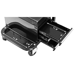 ROAD DAWG APD2016AD Torin Rolling Tool Chest/Tool Box with 3 Drawers and Wheels, Padded Mechanic Stool Creeper Seat, Black