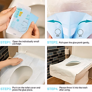 Disposable Toilet Seat Covers Extra Large,30 Count Travel Set Waterproof Individually Wrapped Portable Non Slip PE Toilet Seat Covers for Adults Kids Toddlers Potty Training(16"x 24")