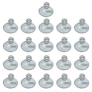 21 Pcs Suction Cup Plastic Sucker Pads with Hooks, Clear（25mm）