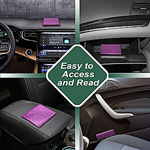 Teoenix Car Registration and Insurance Holder, Automotive Glove Box Car Organizer Men Women Wallet Accessories Case for Cards, Essential Documents, Driver License - Bling Purple