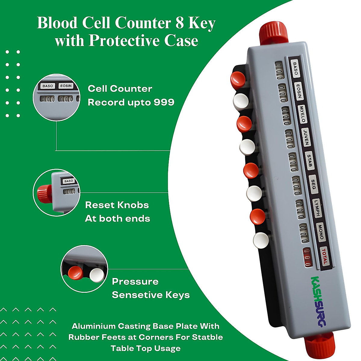 Blood Cell Counter 8 Key with Protective Case