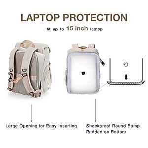 BAGSMART Camera Backpack, DSLR Camera Bag Backpacks for Photographers, Waterproof Anti-Theft Photography Backpack with 15 Inch Laptop Compartment & Tripod Holder, Ivory White