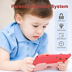 C idea 7 inch Kids Tablet, Android 12 Tablet for Kids with Kid-Proof Case 32GB+32GB Expandable Storage HD Dual Camera WiFi Children’s Tablet for Toddler Boys Girls Playing and Learning (Rose Red)