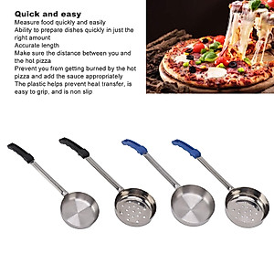 Portion Control Serving Spoons, Stainless Steel Soup Ladle Perforated Scoops Measuring Serving Utensils for Restaurants Kitchen Cooking(Black1)