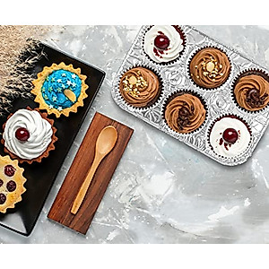 PARTY BARGAINS 6-Cup Aluminum Muffin Pans - 20 Pack, Standard Size Cupcake Pans, Disposable Muffin Tin for Baking (Max 240°C)