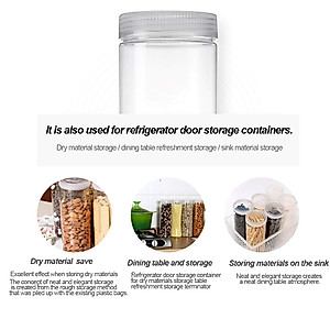 Silicook Clear Plastic Jar, 40oz, Square Shaped, Transparent, Food Storage Container, Kitchen & Household Organization for Dry goods, Spices, Vegetables, Ingredients etc