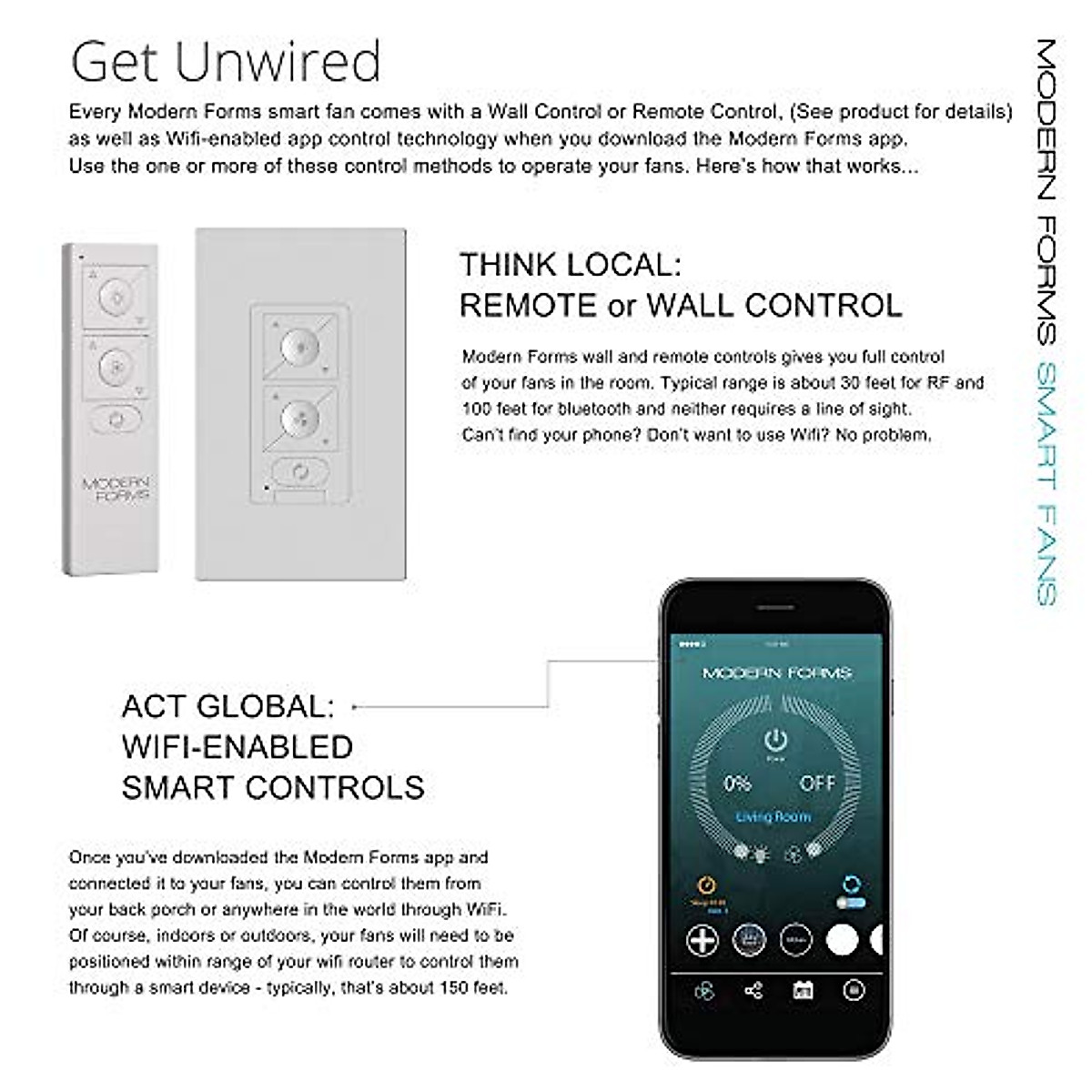 Modern Forms Aviator Smart Indoor and Outdoor 5-Blade Flush Mount Ceiling Fan 54in Graphite Weathered Gray with Remote Control (Light Kit Sold Separately) works with Alexa, and iOS or Android App