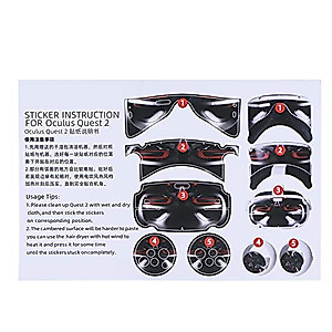 VR Glasses Stickers, PVC VR Glasses Controller Headset Protective Stickers, Skin Cover Set, Protect Equipment, for Oculus Quest 2(Skeleton )