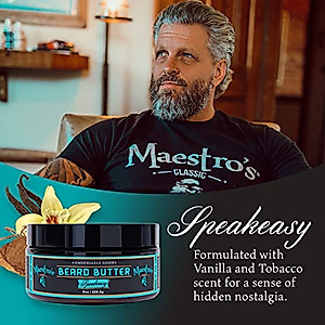 Maestro's Classic BEARD BUTTER | Anti-Itch, Extra Soothing, Hydrating Beard Creme For All Beard Types & Lengths- Speakeasy Blend, 4 Ounce