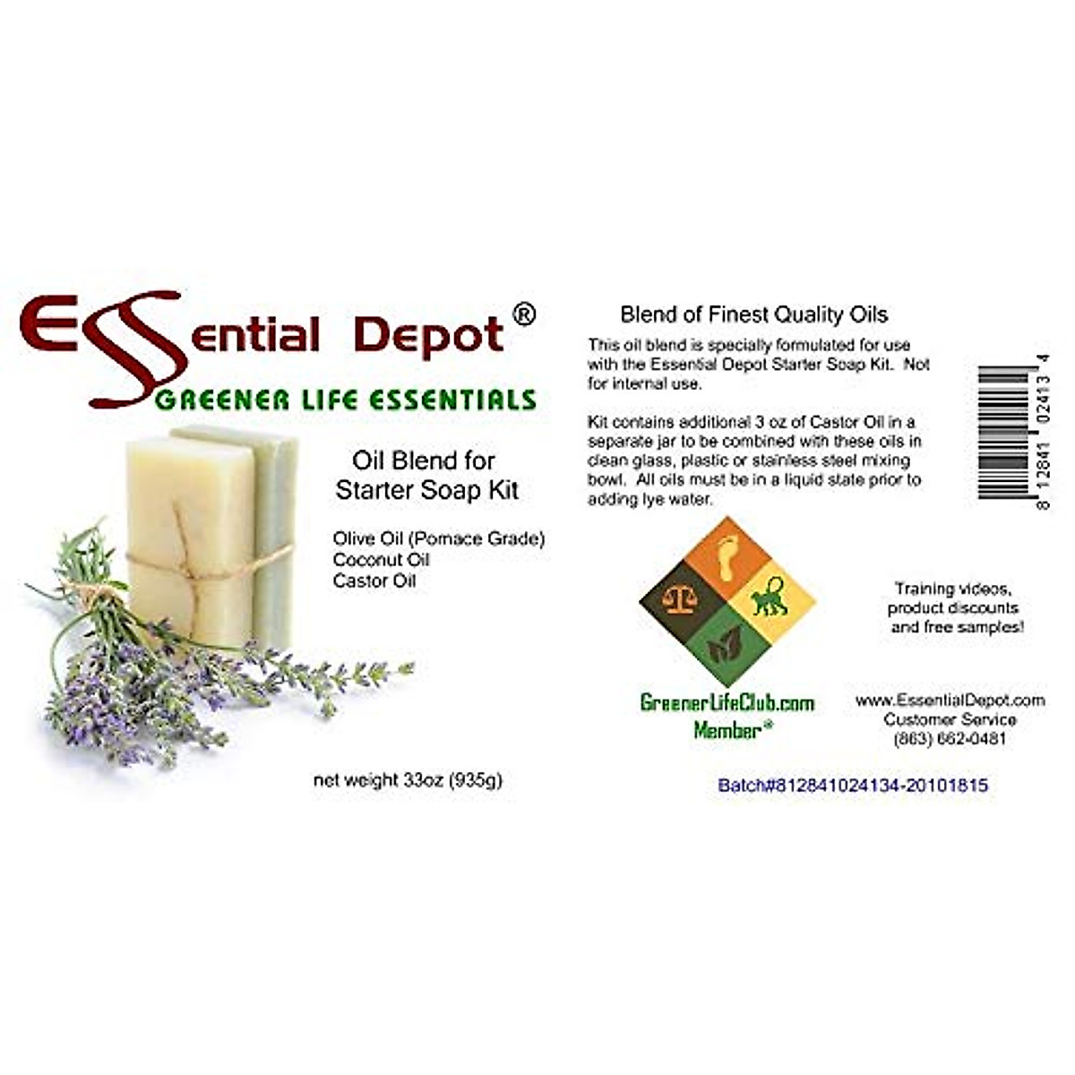 R.E.D. Soap Making Starter Soap Kit - Includes pre-Measured Ingredients to Make a loaf of soap and a R.E.D. Natural Silicone Mold