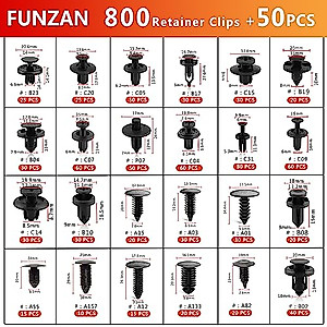 Car Retainer Clips Automotive Plastic Rivets Xmas Tree Retainer Clips 850PCS Auto Body Clips Bumper Push Pin Clips with 15 Cable Ties Fastener Remover for GM Ford Toyota Honda Chrysler Acura