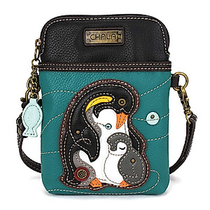 Chala Handbags Penguin Cellphone Crossbody Handbag - Convertible Strap Penguin Lovers Collectors