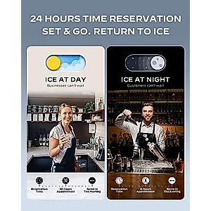 Silonn Commercial Ice Maker Machine, 90LBS/24H with 30lbs Bin, Full Heavy Duty Stainless Steel Construction, Self-Cleaning, Clear Cube for Home Bar, Include Scoop, Connection Hose