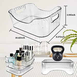 2 Pack Makeup Organizer, Stackable Acrylic Bathroom Organizers, for Bathroom Countertops, Vanities, Cabinets, Sleek Modern Cosmetics Storage Solution