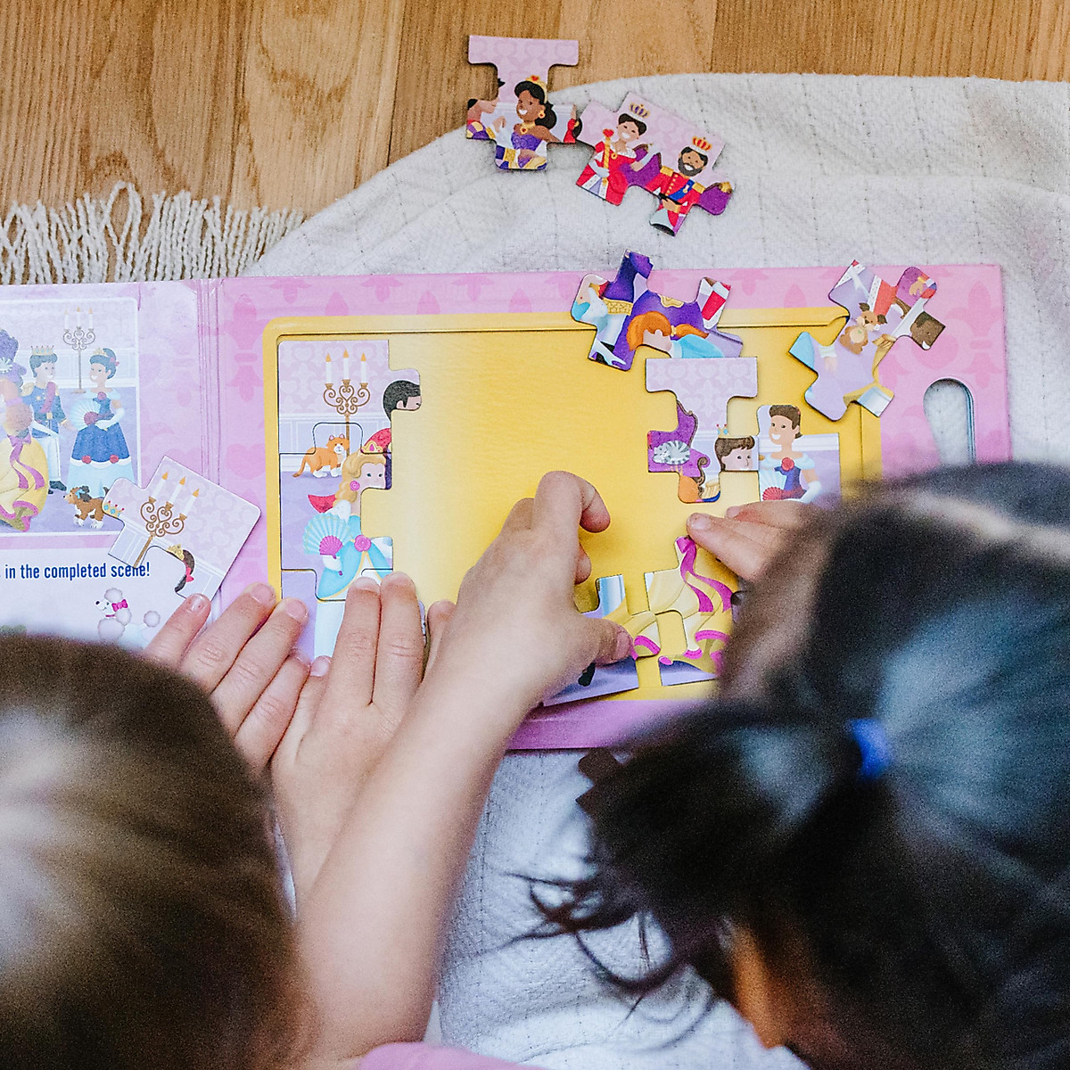 Melissa & Doug Take-Along Magnetic Jigsaw Puzzles Travel Toy Princesses (2 15-Piece Puzzles)