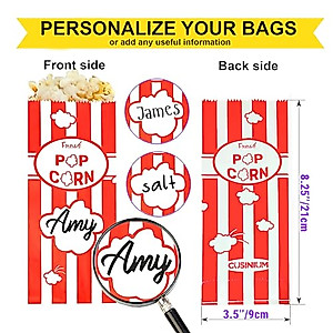 CUSINIUM Aluminium Popcorn Scoop - Popcorn Salt Shaker - [75 pcs] 1oz Popcorn Bags Bundle