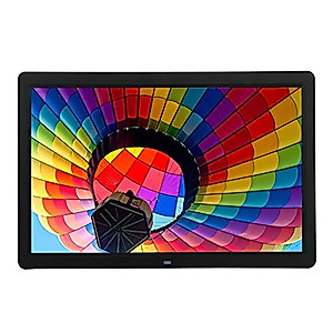 15 inch high-Definition LED Screen Electronic Photo Frame Multi-Function Digital Photo Frame Electronic Photo Album Video Advertising Player (Color : Black)