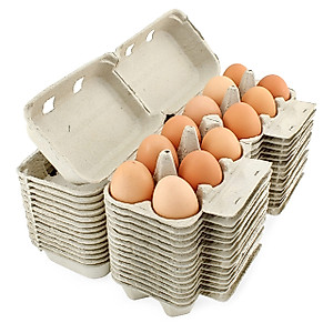 Cornucopia Half Dozen Egg Cartons (30-Pack); Split Apart Style for 6 Egg or 12 Egg Use; Holds 180 Eggs Total